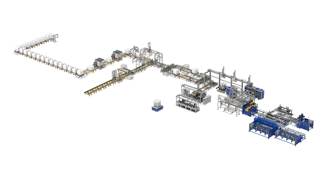 Fully automated IBC production line layout diagram